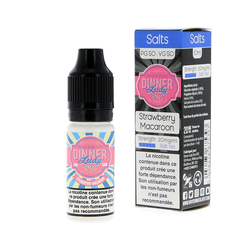 E-liquide Strawberry Macaroon Salt Nic Dinner Lady - A&L E-liquide Strawberry Macaroon Salt Nic Dinner Lady - A&L