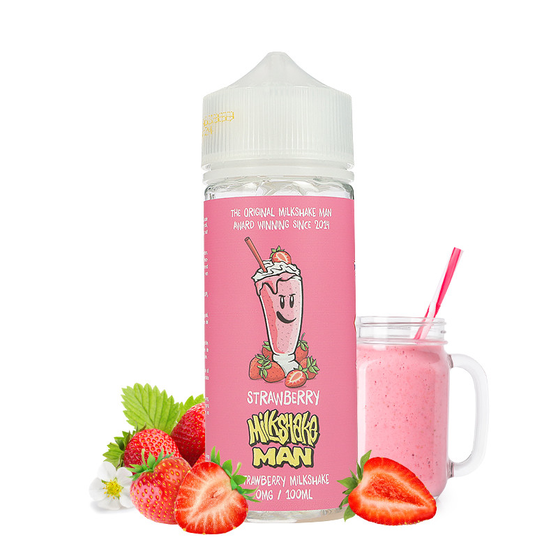 Milkshake Man Strawberry 100ml eliquid by Marina Vape - A&L Milkshake Man Strawberry 100ml eliquid by Marina Vape - A&L