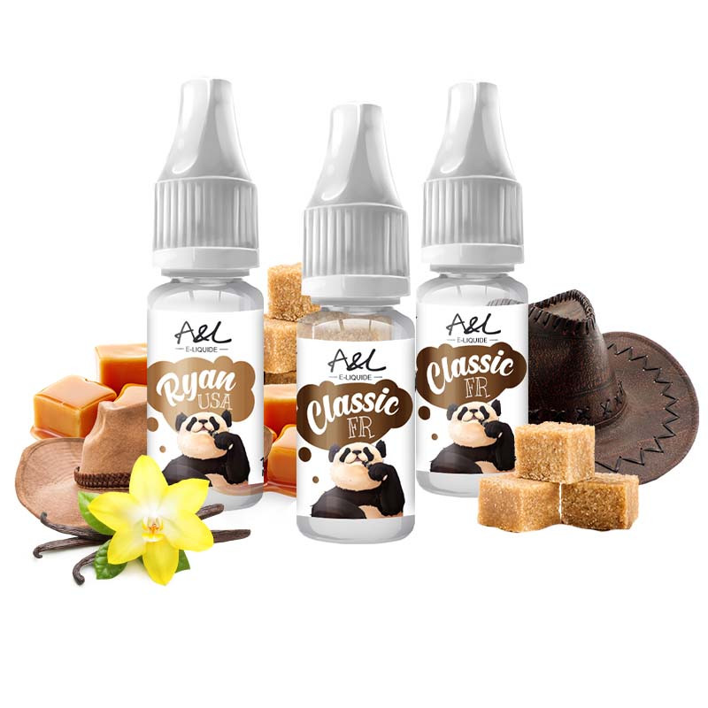 A&L Classic Pack - Pack of 3 eliquids, several nicotine levels - A&L